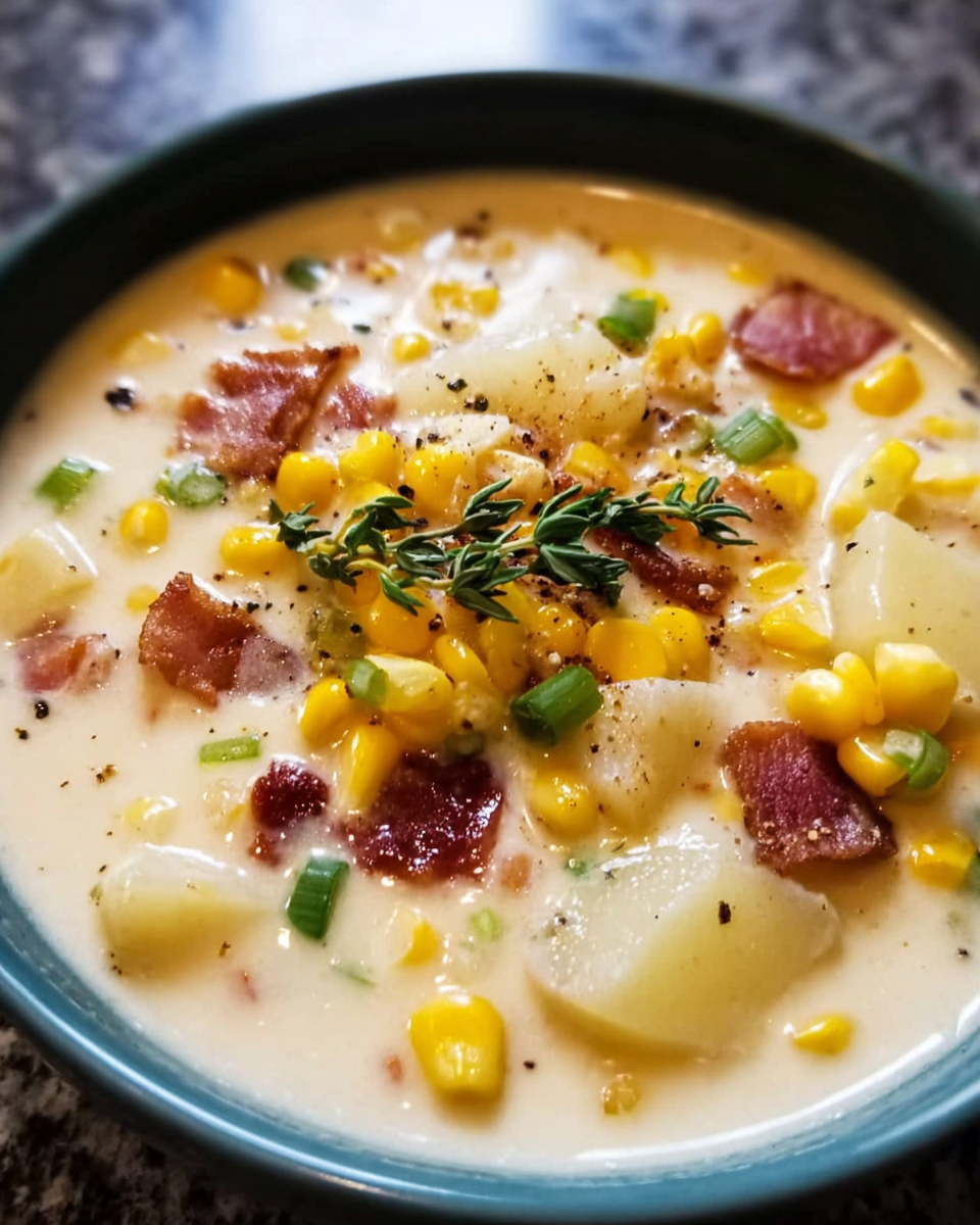 Corn Chowder with Bacon – A Creamy, Smoky Comfort Food Favorite