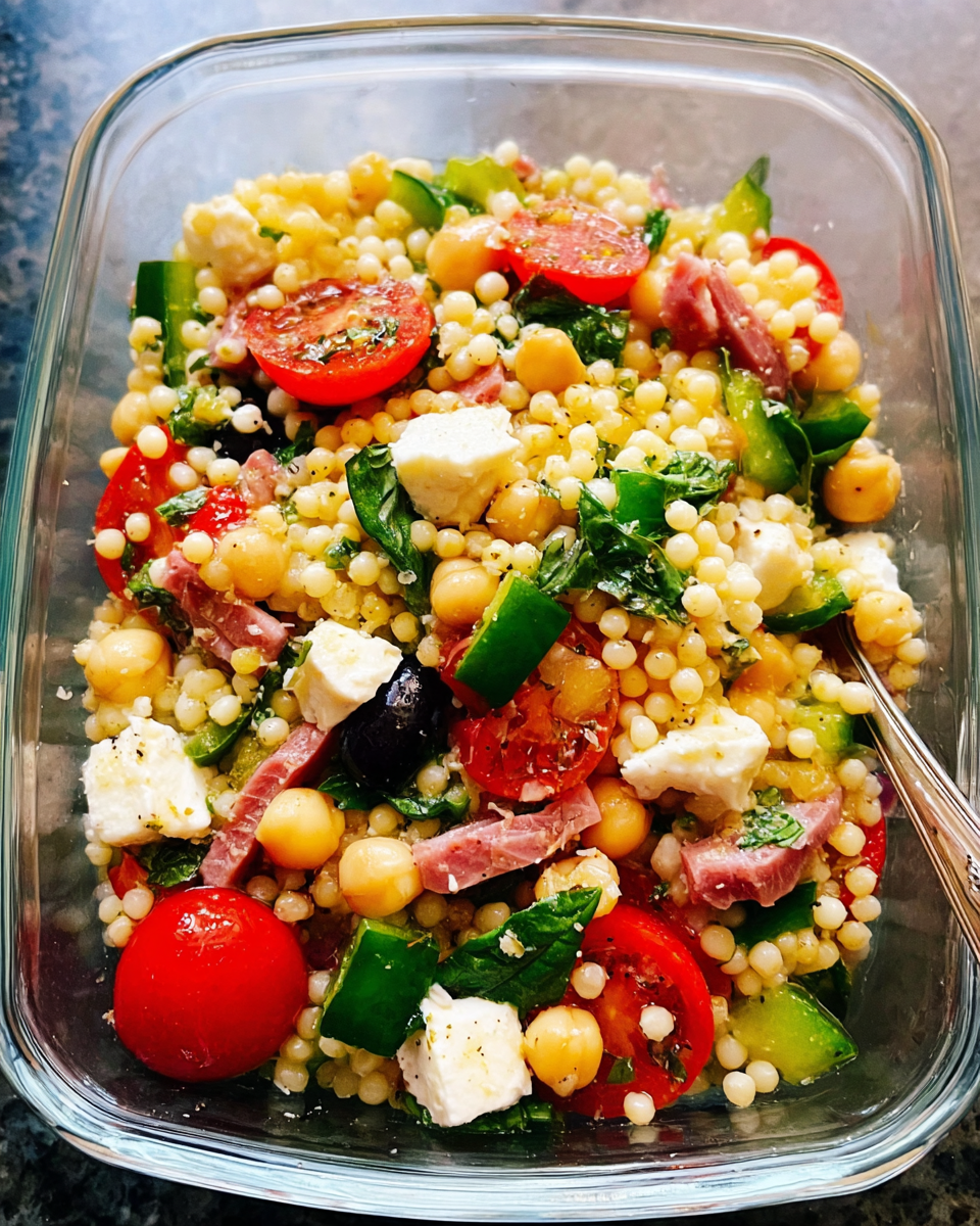 Meal Prep Italian Couscous Salad for Easy Healthy Lunches